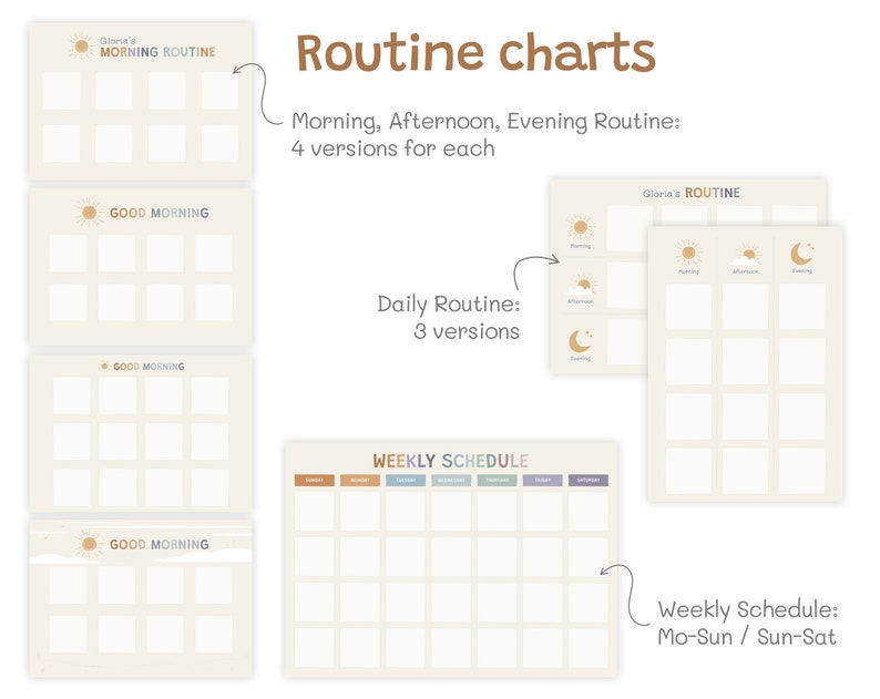 Visual Routine Chart Pack, Morning, Afternoon, Evening (printable) - Etsy