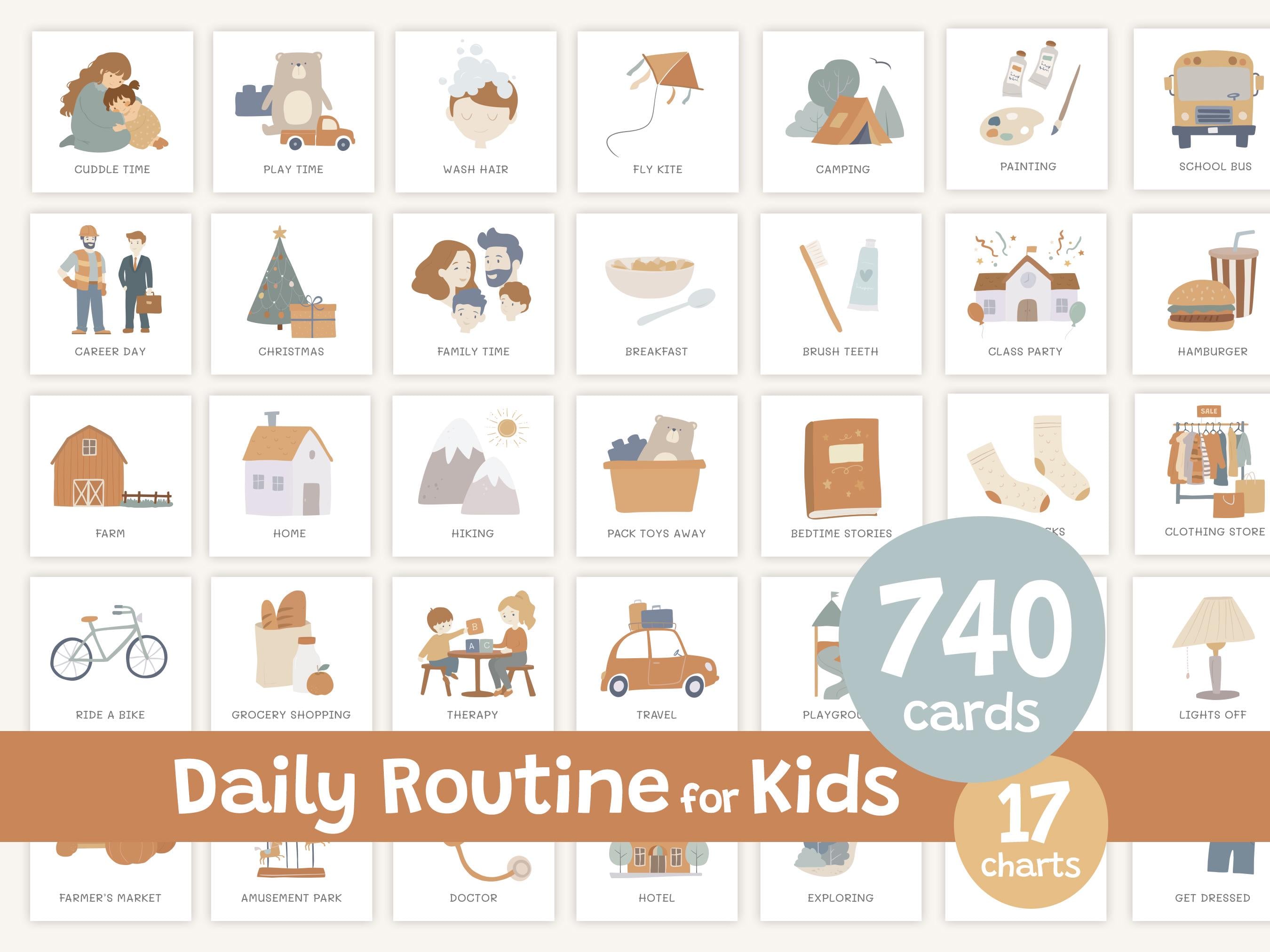 Daily Routine Cards Printable, Editable Visual Schedule Toddler ...