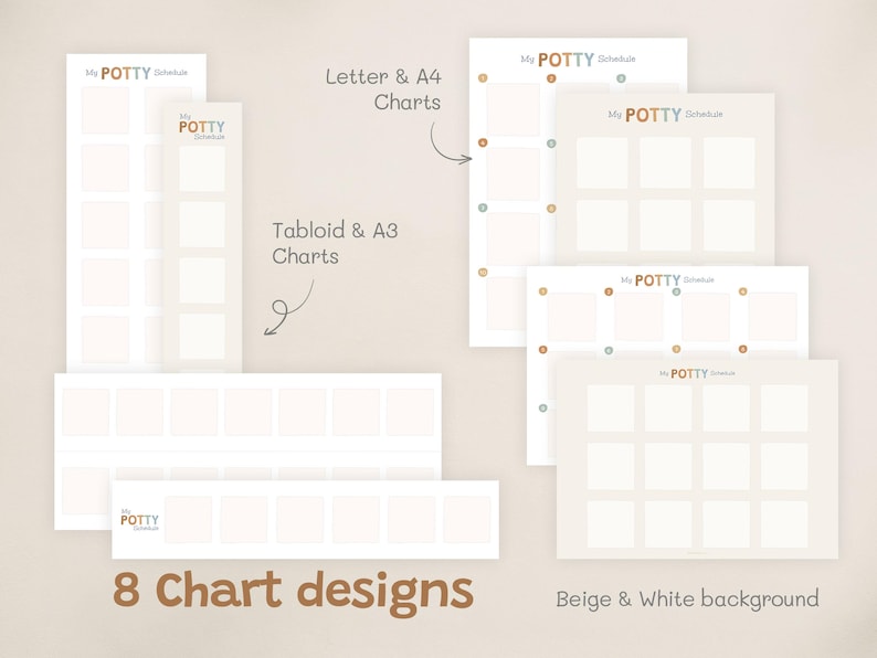 Potty Training Chart and Cards Kids Toilet Training Printable Step by ...