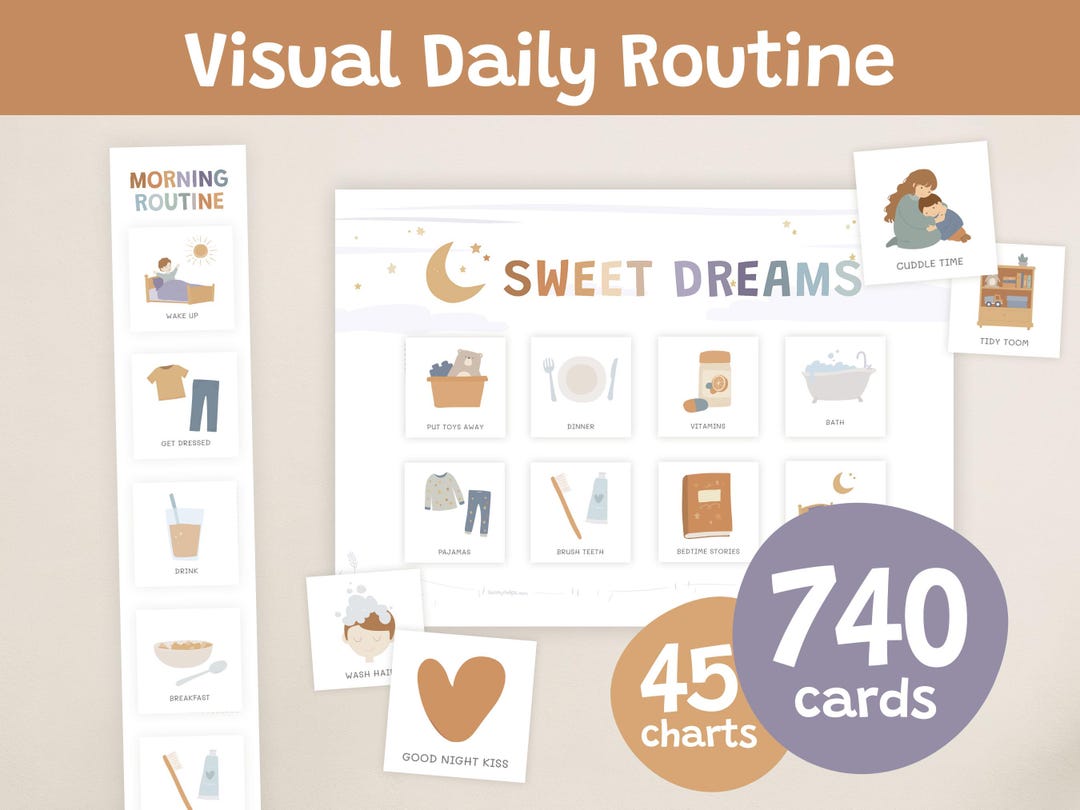 Visual Schedule: Daily Routine Cards for Kids (printable) - Etsy
