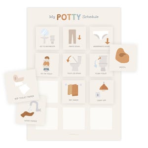 Potty Training Chart and Cards Kids Toilet Training Printable Step by ...