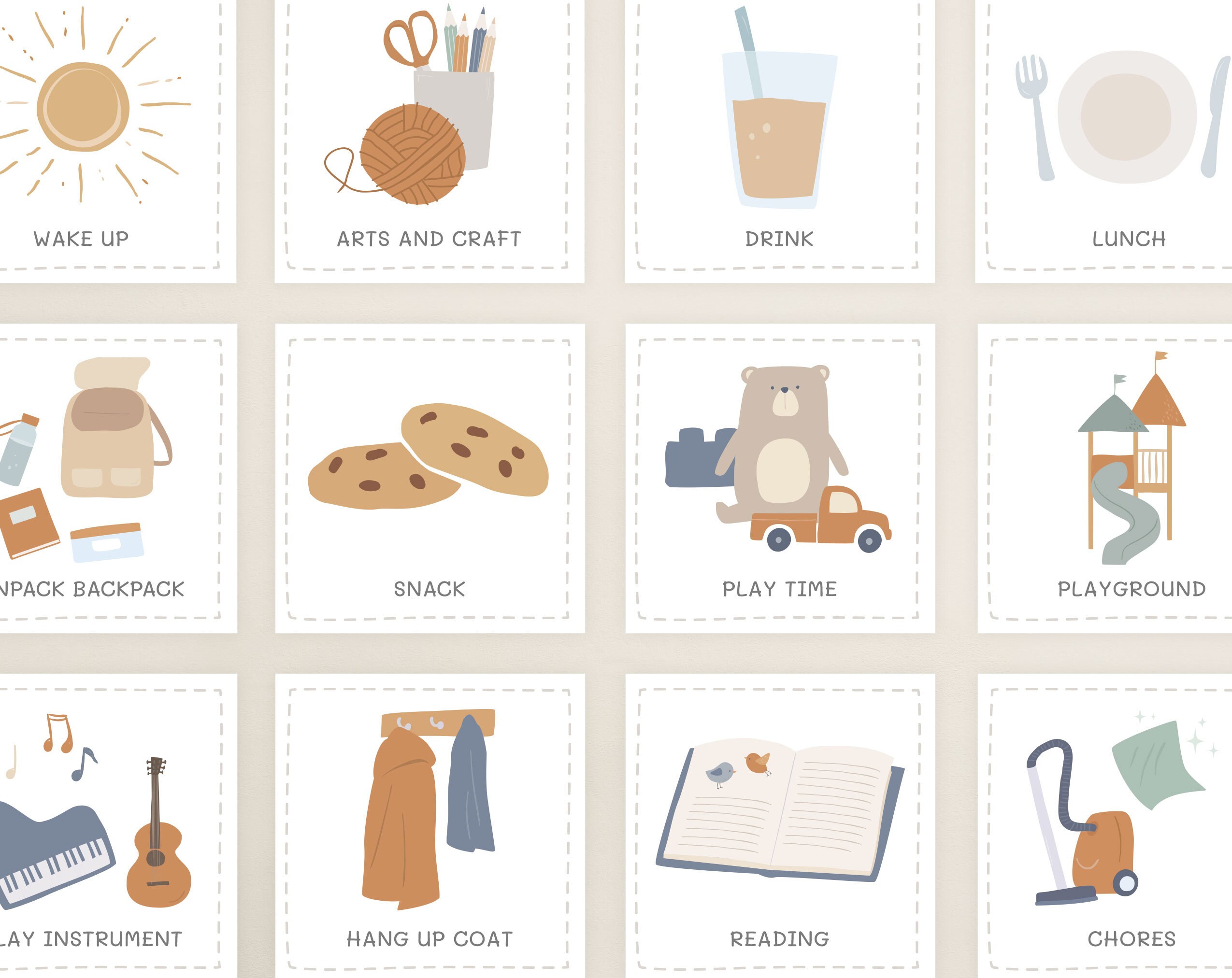 Afternoon Routine Charts and Cards, Editable Kids Schedule, Printable ...