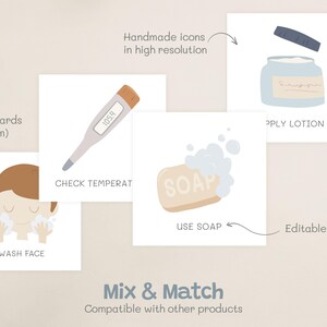 Self Care Visual Schedule Cards, Editable Hygiene Routine Flash Cards ...