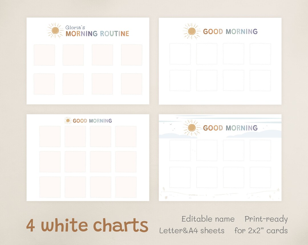 Morning Routine Charts, Visual Schedule for Kids , Toddler Routine ...