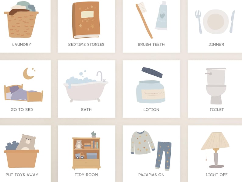 Editable Visual Schedule for Kids, Daily Routine Chart, Morning ...