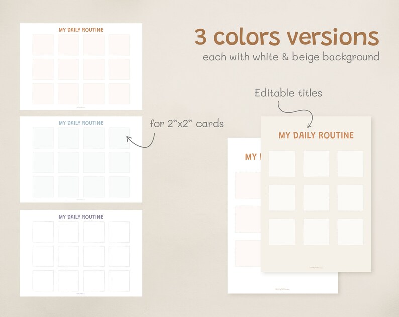 78 Visual Routine Chart for Kids, Editable Visual Schedule, Printable ...