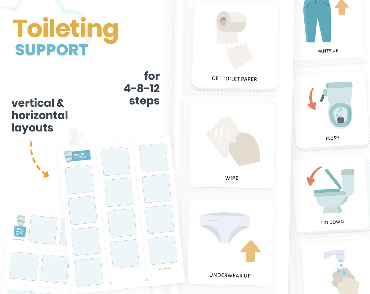 Visual Schedule for Toileting Toilet Training Chart and Picture Cards ...