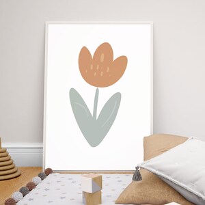 Flower Print for Kids / Printable Nursery Decor / Boho Flower Wall Art ...