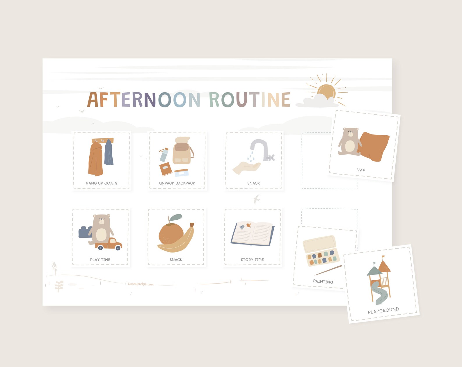 Morning Afternoon Bedtime Routine Chart, Editable Schedule for Kids ...