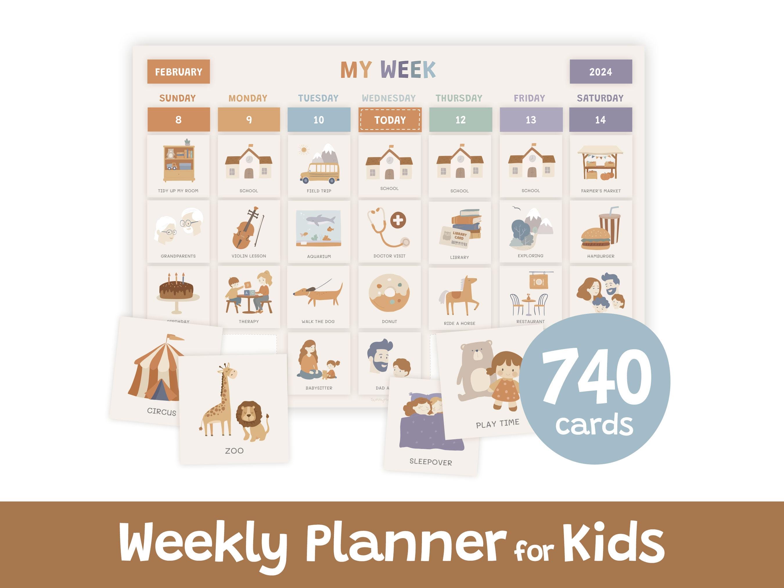 Kids Weekly Planner, Homeschool Visual Schedule (printable) - Etsy