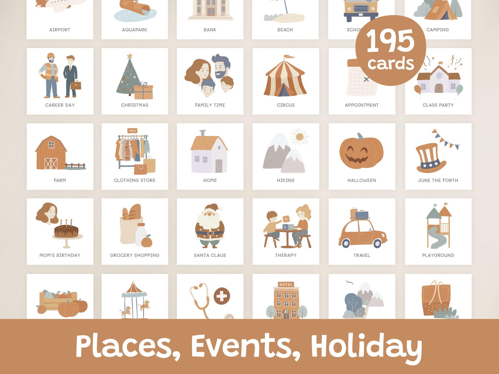 Places & Events Routine Cards Bundle, Editable Visual Schedule Icons ...