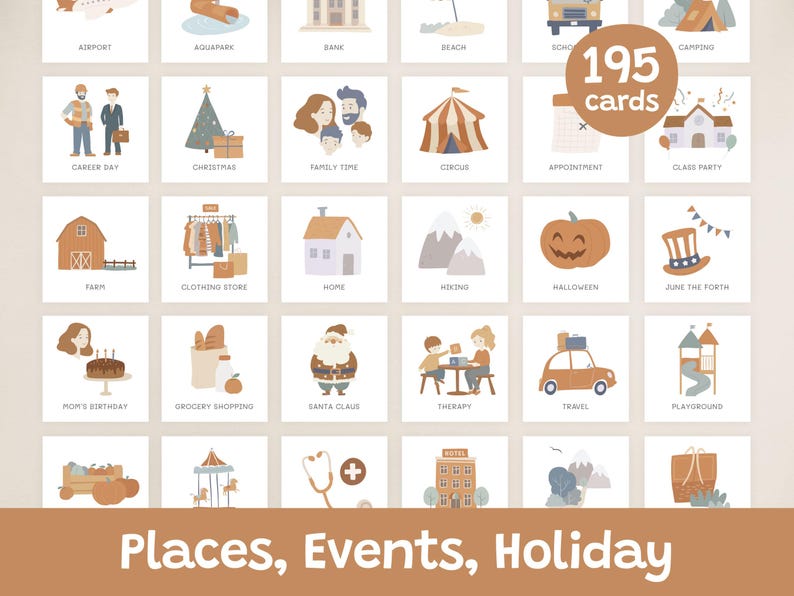 Places & Events Routine Cards Bundle, Editable Visual Schedule Icons ...