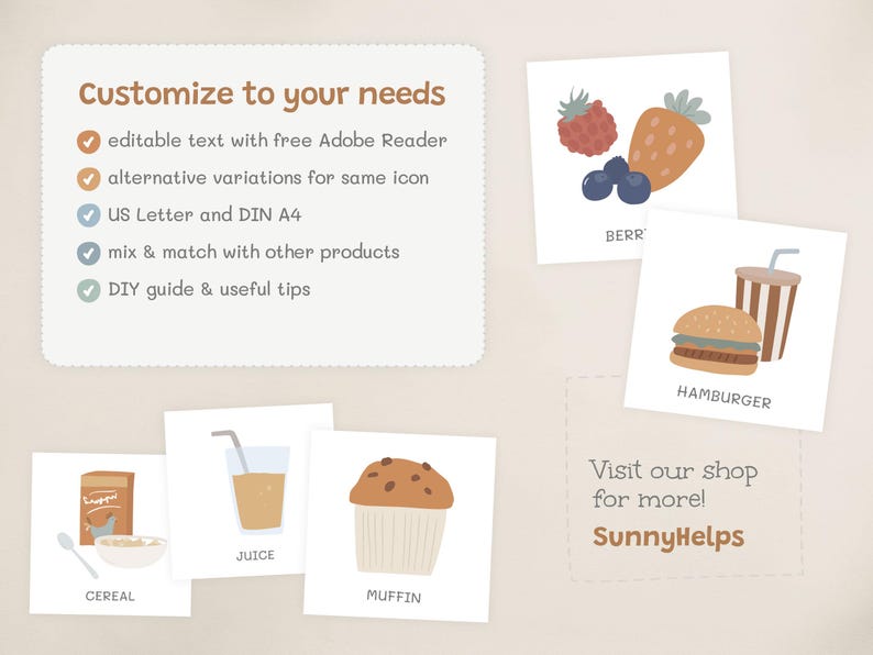 Food Choice Board: Visual Meal Chart for Picky Eaters (printable) - Etsy