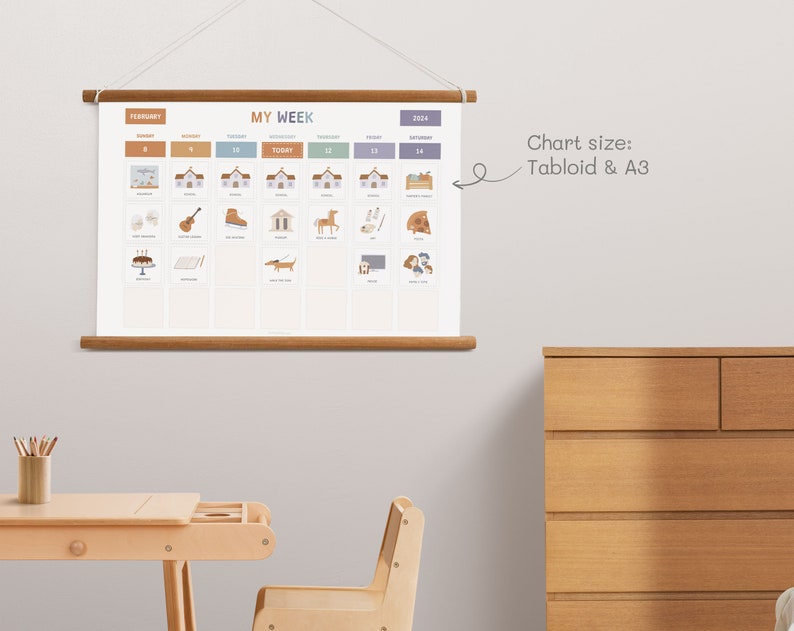 Weekly Planner Kids Editable Daily Responsibilities Toddlers Calendar ...