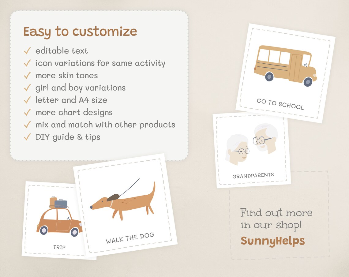 Weekly Visual Routine Charts With Cards / Editable Weekly Routine Chart ...