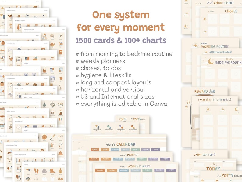 Visual Schedule With Daily Routine Cards for Kids, Hand-drawn Printable ...