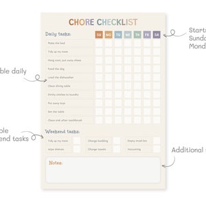 Chore Chart and Checklist Bundle / Editable Printable Charts and ...