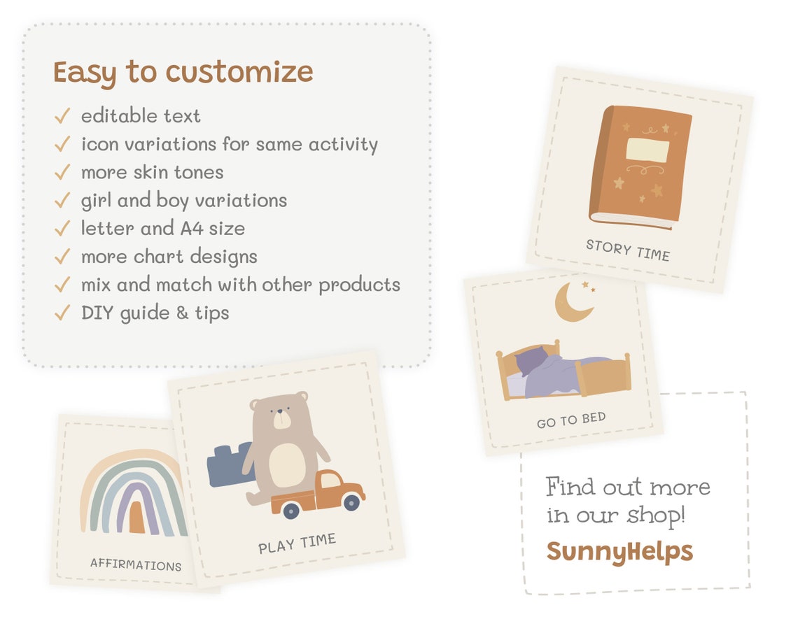 Bedtime Routine Charts and Cards / Toddler Routine Chart Editable ...