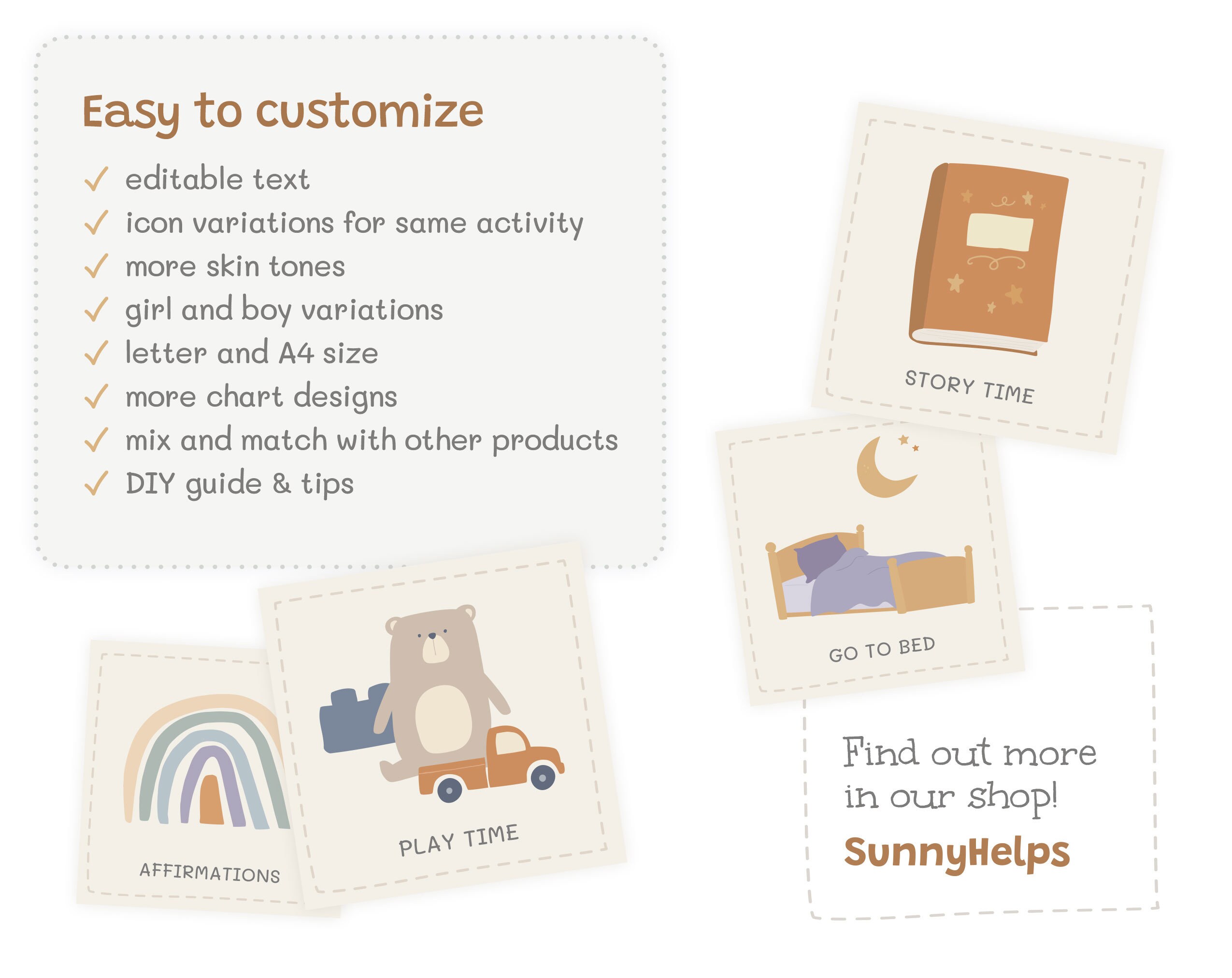 Bedtime Routine Charts and Cards, Toddler Routine Chart, Editable ...