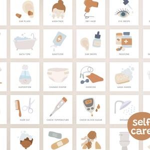 Self Care Routine Cards for Kids, Printable Editable Picture Cards ...