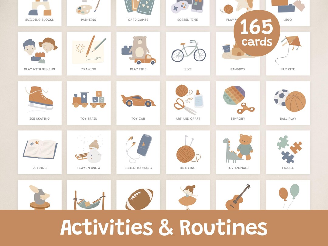 Activities Routine Cards Bundle, Editable Visual Schedule Icons, Kids ...