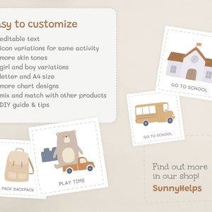 Morning Routine Chart for Kids, Visual Schedule Printable, Routine ...