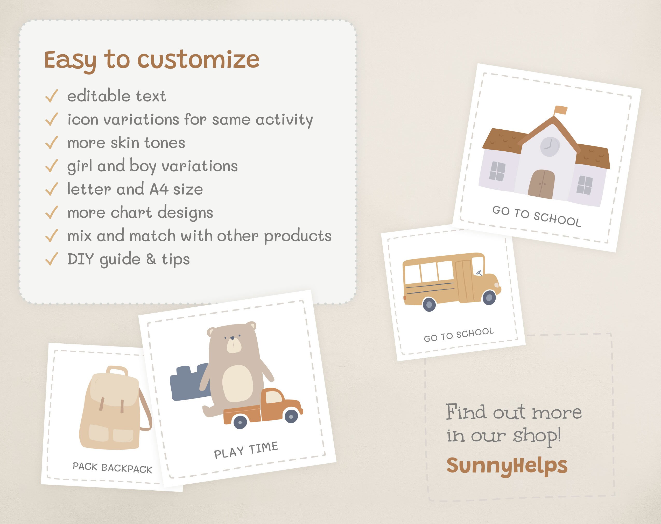 Morning Routine Chart for Kids, Visual Schedule Printable, Routine ...