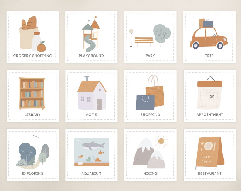 Places Routine Cards for Kids, Printable Visual Routine, Visual Picture ...