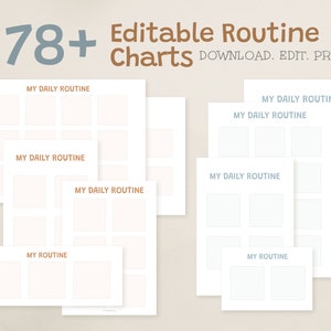 78+ Visual Routine Chart for Kids, Editable Visual Schedule, Printable ...