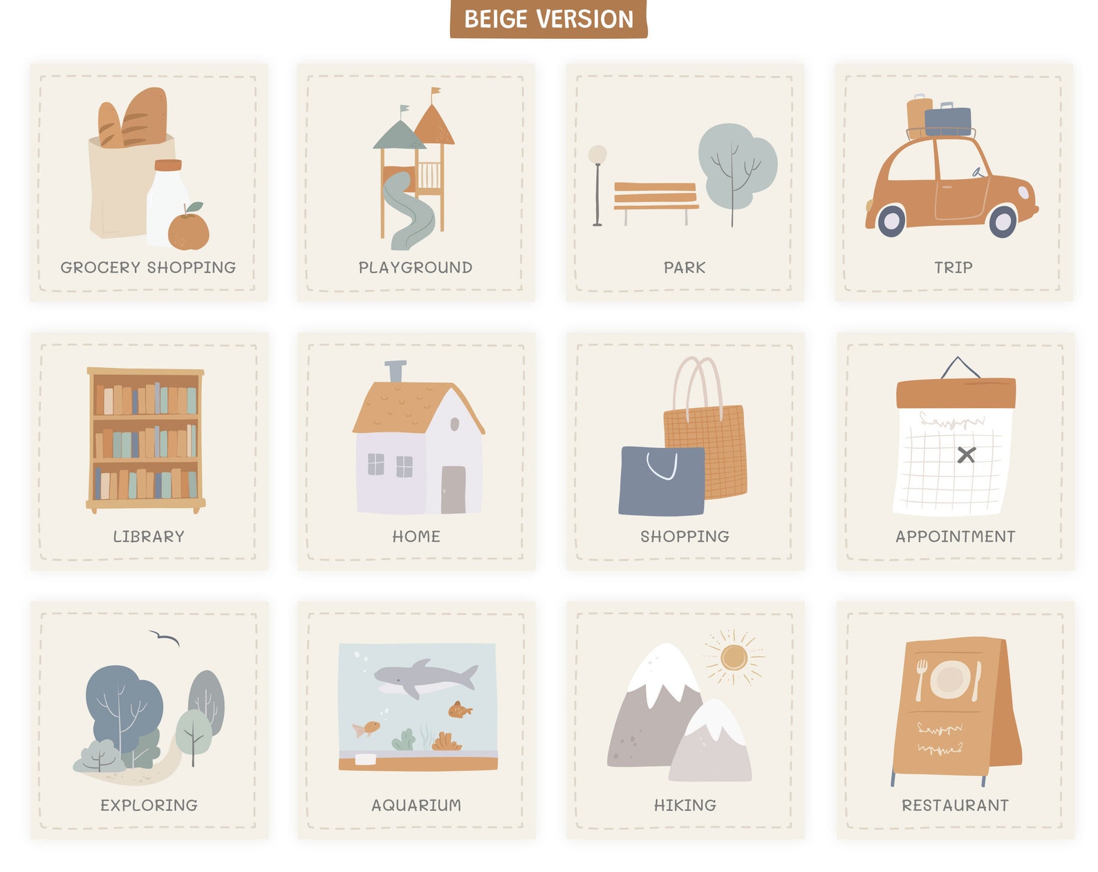 Places Routine Cards for Kids, Printable Visual Schedule Cards, Visual ...