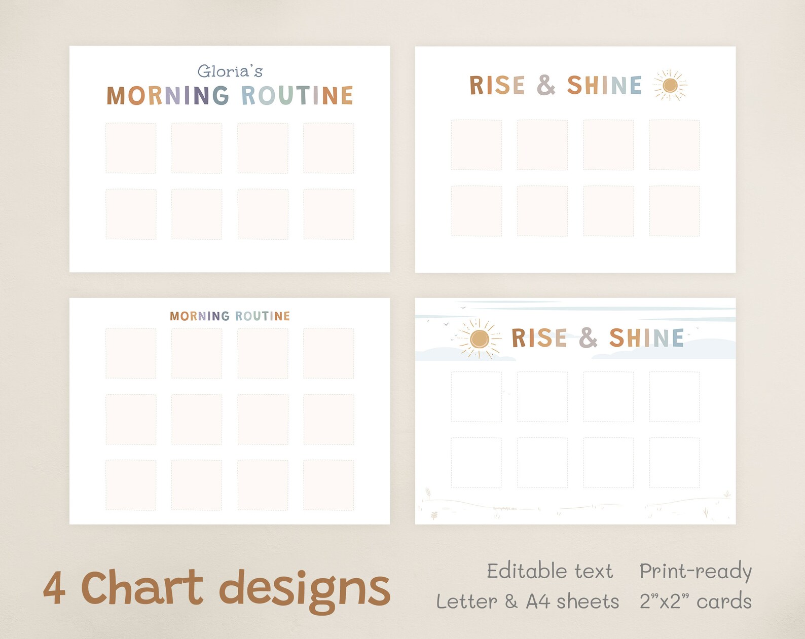 Morning Routine Chart for Kids, Visual Schedule Printable, Routine ...
