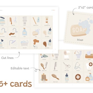 Self Care Routine Cards for Toddlers, Printable Editable Picture Cards ...