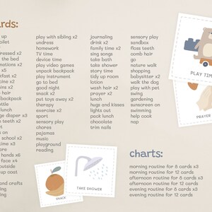Morning Afternoon Bedtime Routine Chart, Editable Schedule for Kids ...