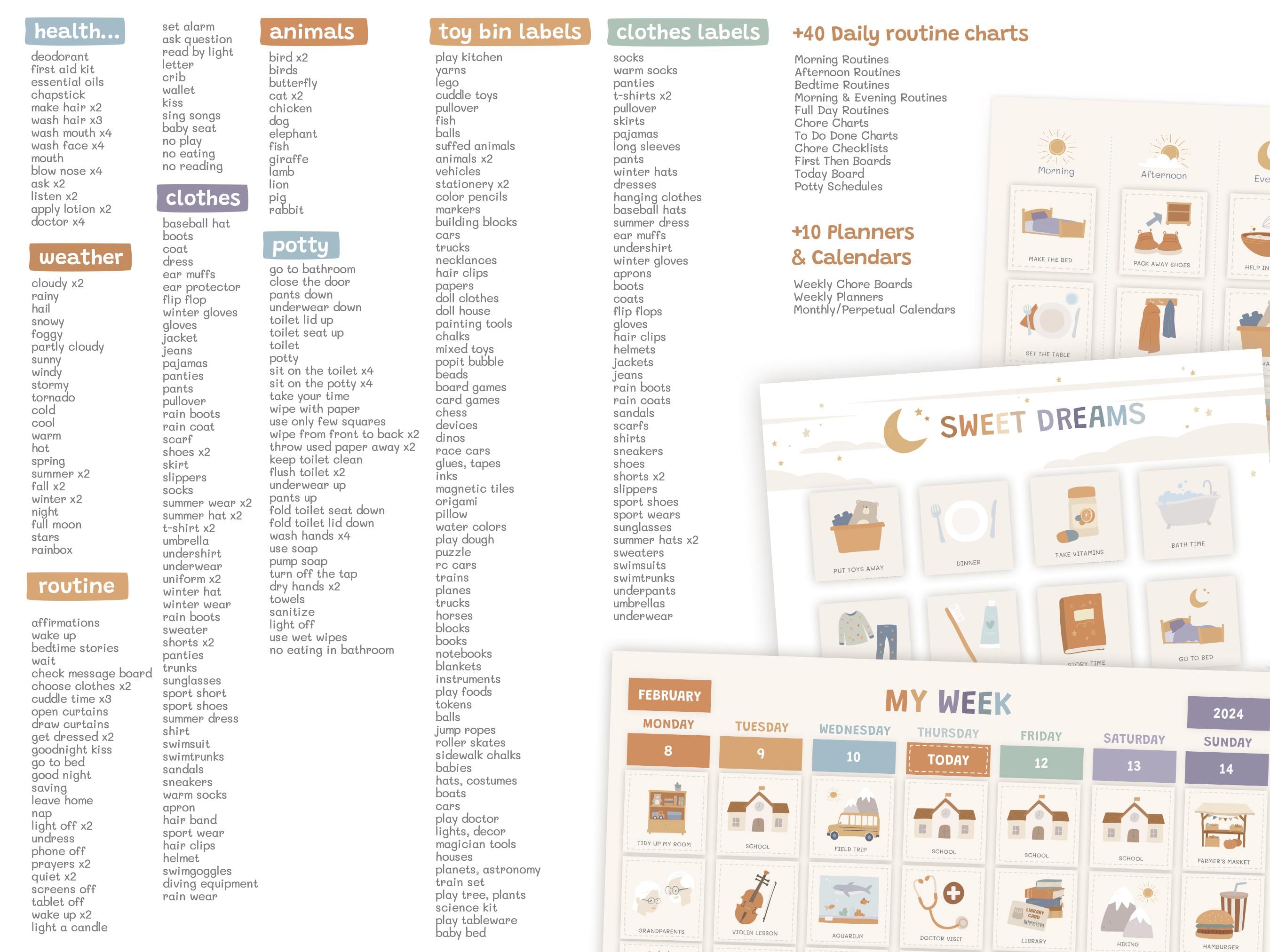 Visual Schedule for Kids BUNDLE, Printable Daily Routine Charts, Kids ...