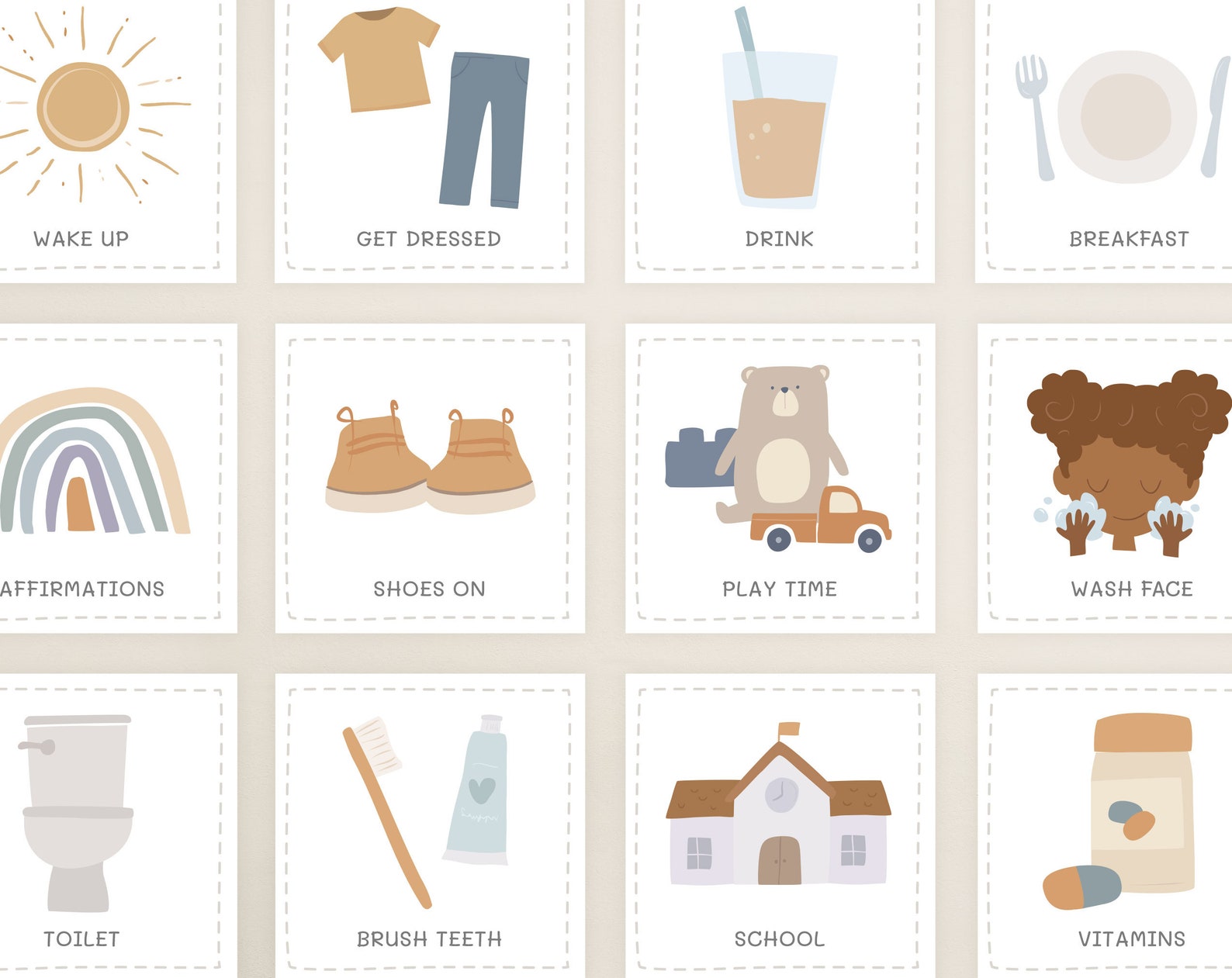 Morning Routine Chart for Kids, Visual Schedule Printable, Routine ...