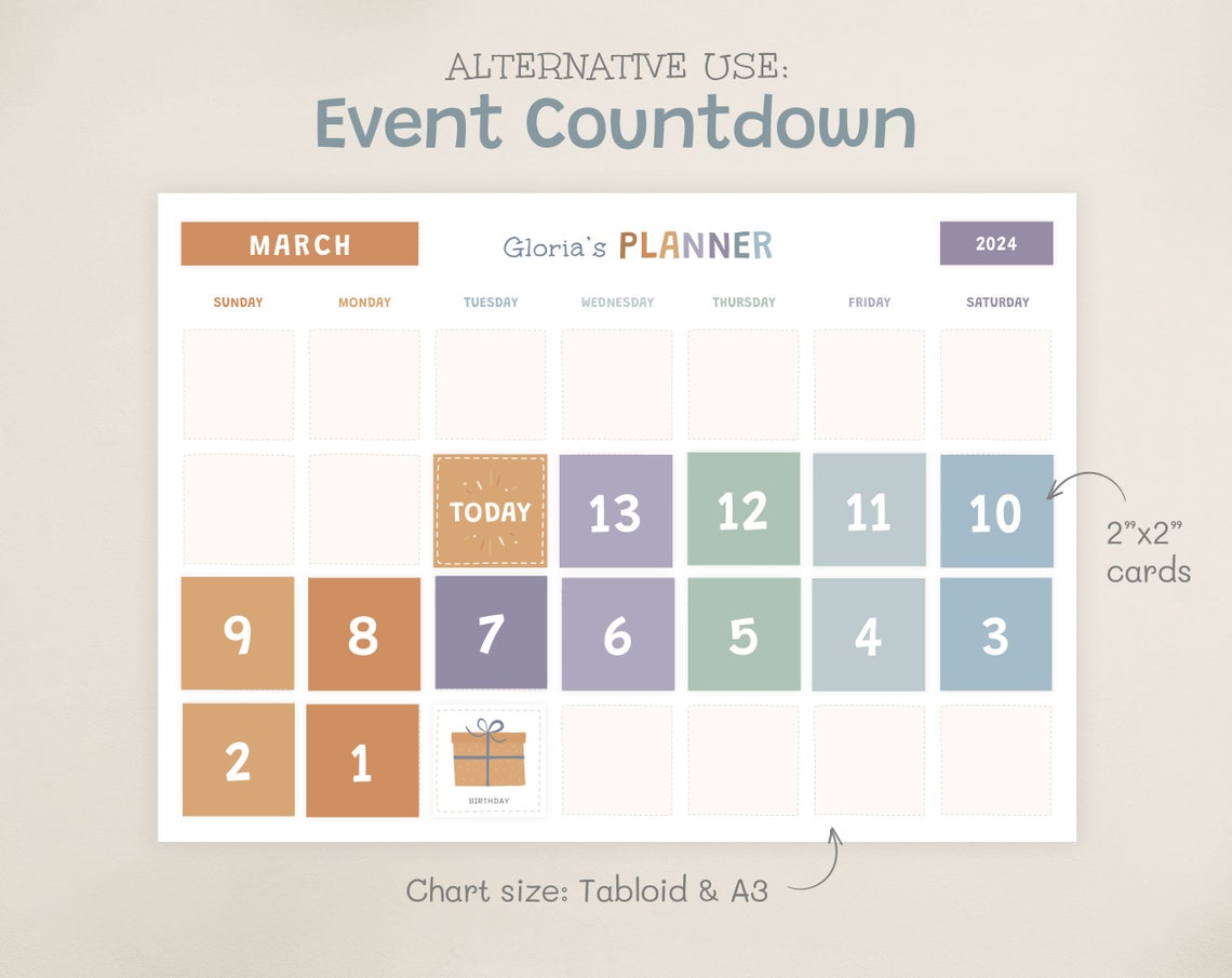 Editable Monthly Calendar Printable, Visual Schedule for Toddlers ...