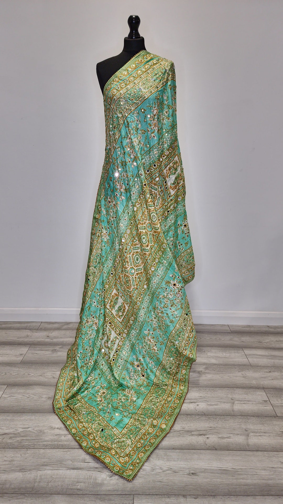 Pakistani Block Printed Mirror Dupatta - Etsy