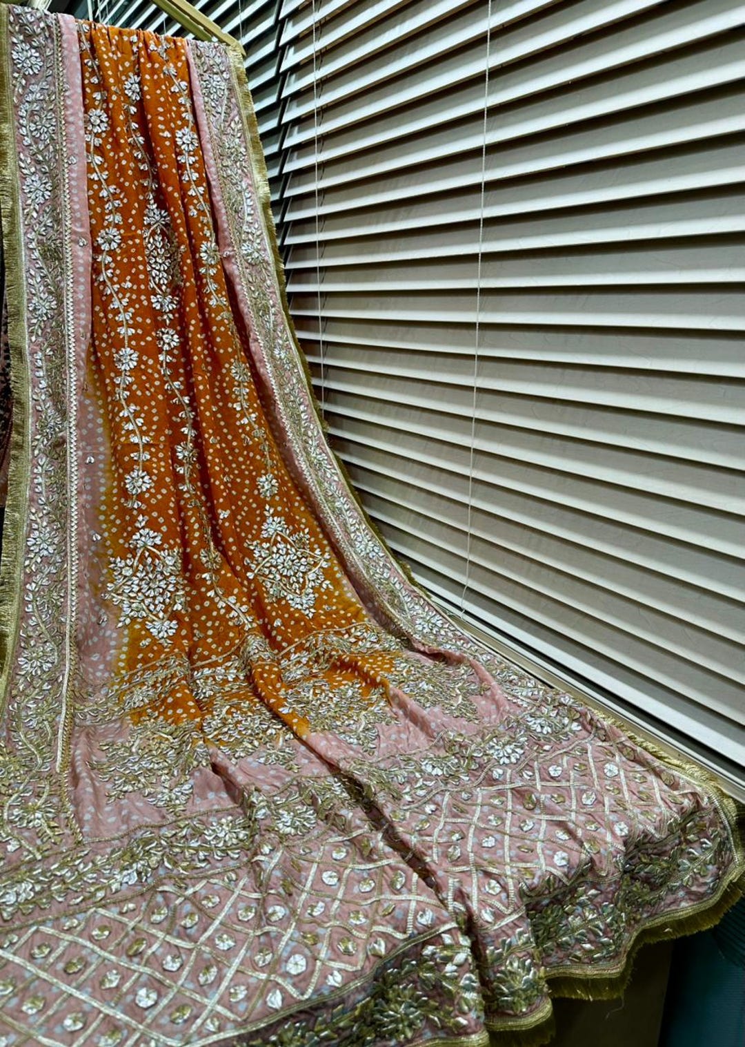 Gota Patti Heavy Embroidered Dupatta - Etsy
