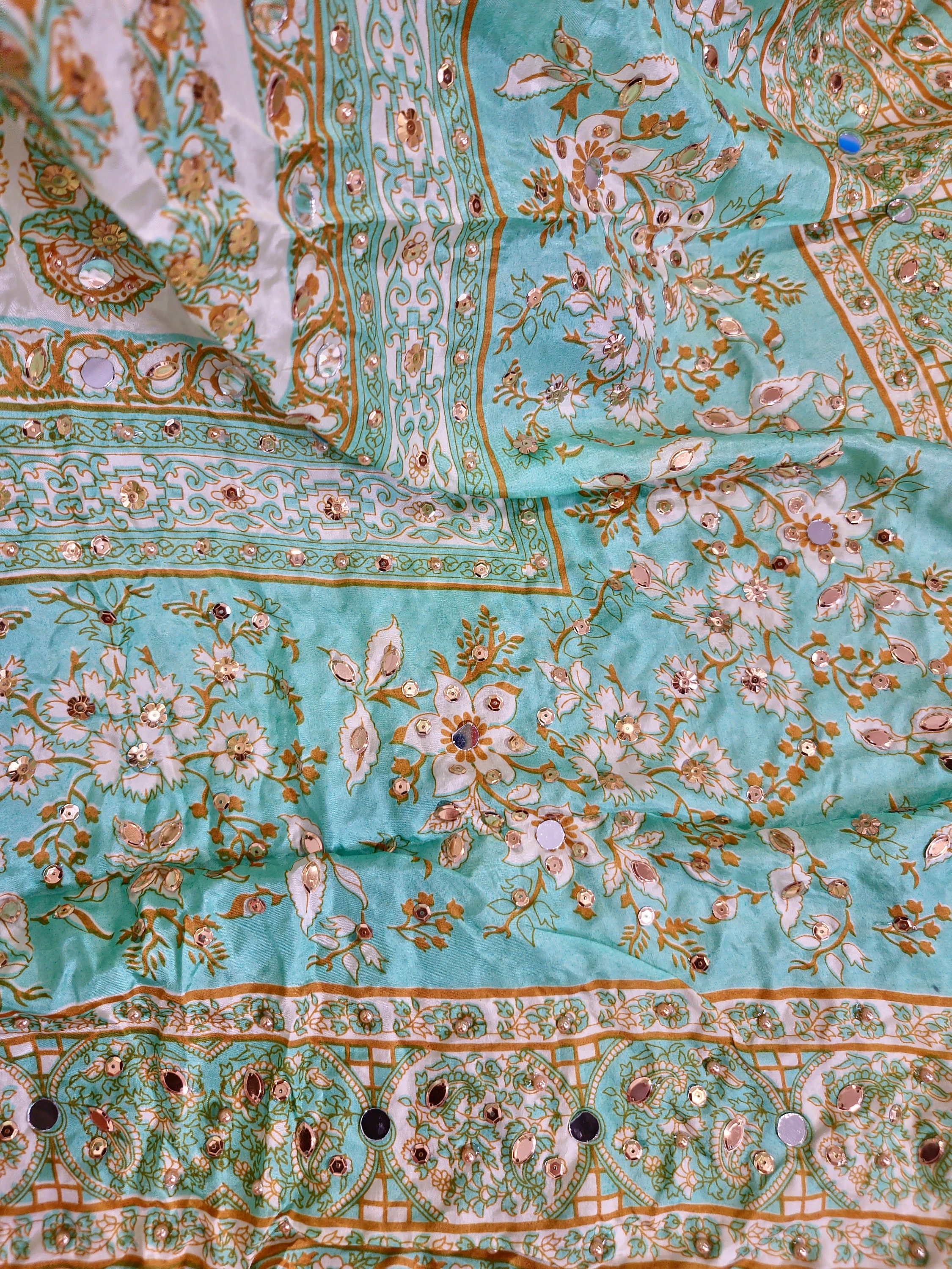 Pakistani Block Printed Mirror Dupatta - Etsy