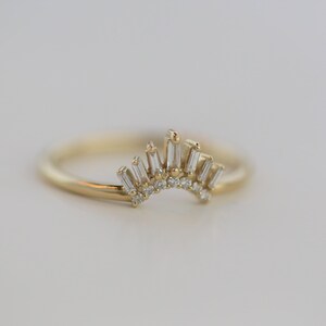 14k Solid Gold Baguette Real Diamond Ring, Diamond Ring, Seven Stone ...