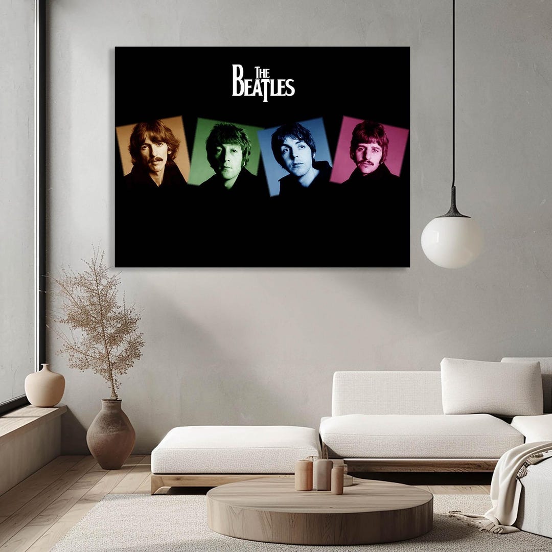 The Beatles Canvas, Beatles Wall Art, the Beatles Poster, Music Themed ...