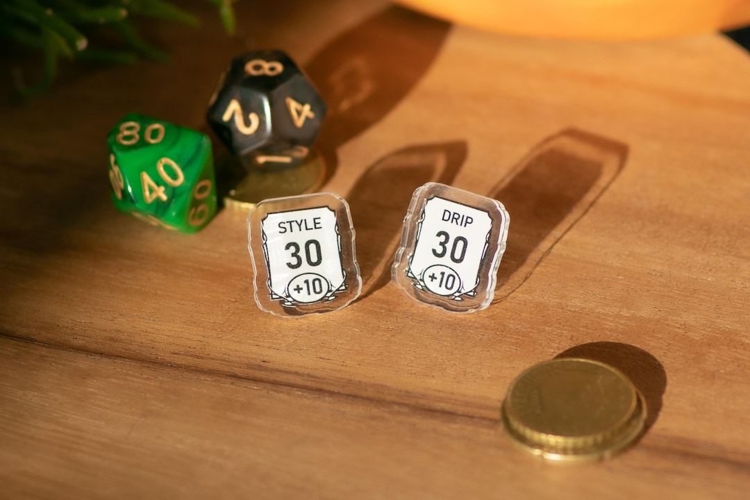 Dnd Inspired RPG Stats Acrylic Pins - Style and Drip | 0.6 Inch 1.5cm ...