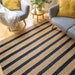 Natural Jute Black Stripe Living Area Rug Large Sisal Bedroom Dining ...