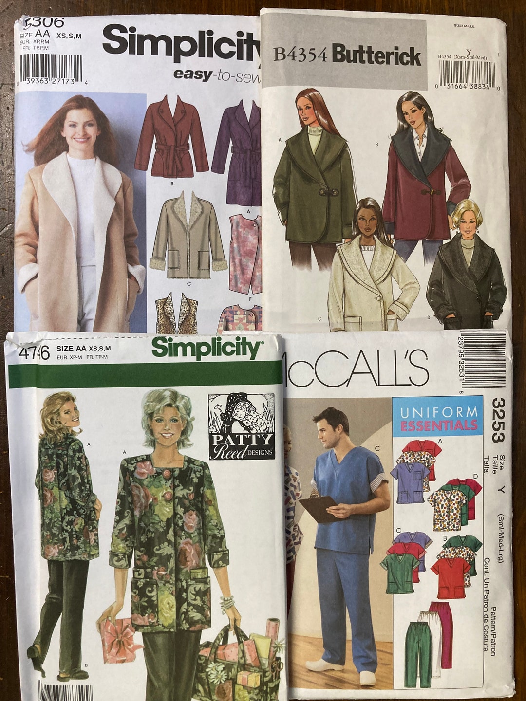 Lot of 4 Sewing Patterns by Simplicity, Mccalls and Butterick. Mix of ...