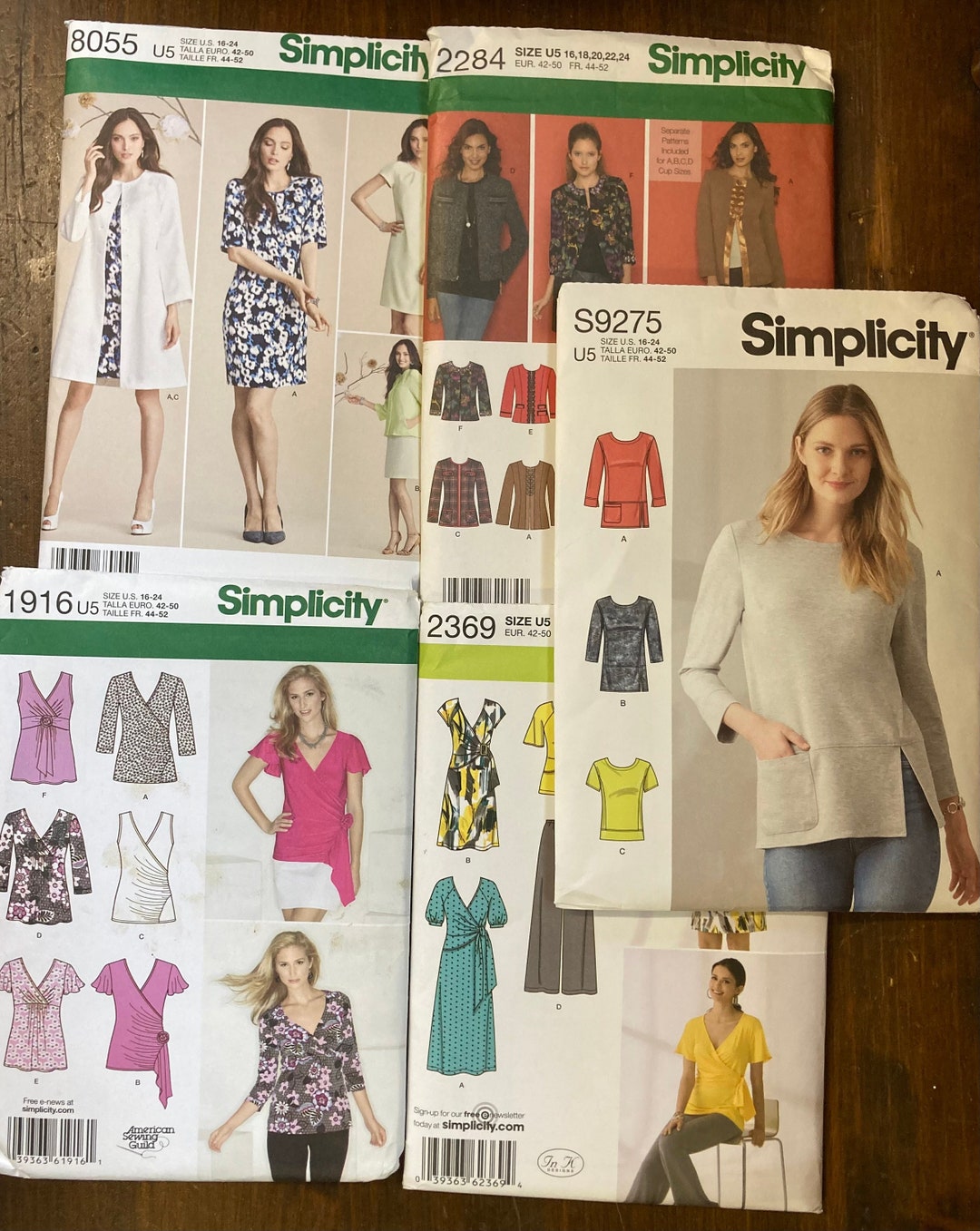 Lot of 5 Sewing Patterns by Simplicity. Womens Styles Mix of Dresses ...