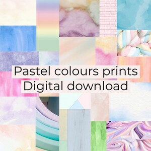 50+ Pastel Wall Art Gallery BUNDLE. Pastel Watercolor Digital Paper ...