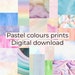 50+ Pastel Wall Art Gallery BUNDLE. Pastel Watercolor Digital Paper ...