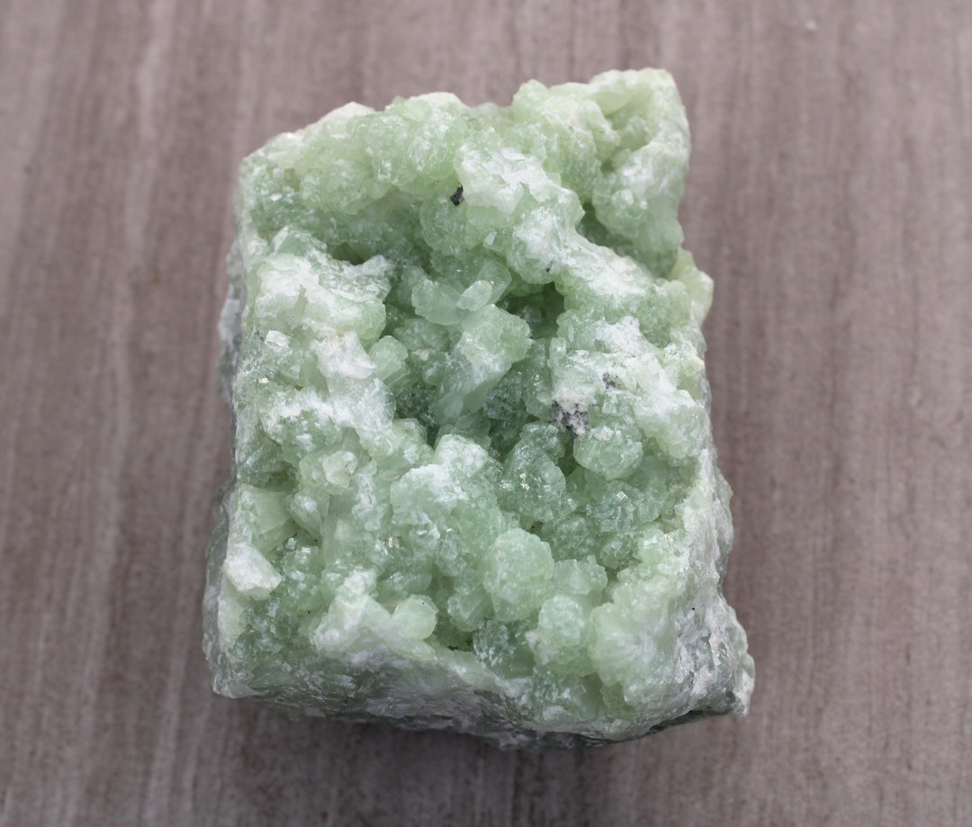 Raw Green Prehnite Crystal, Prehnite Stone, Crystal Clusters, Deep ...