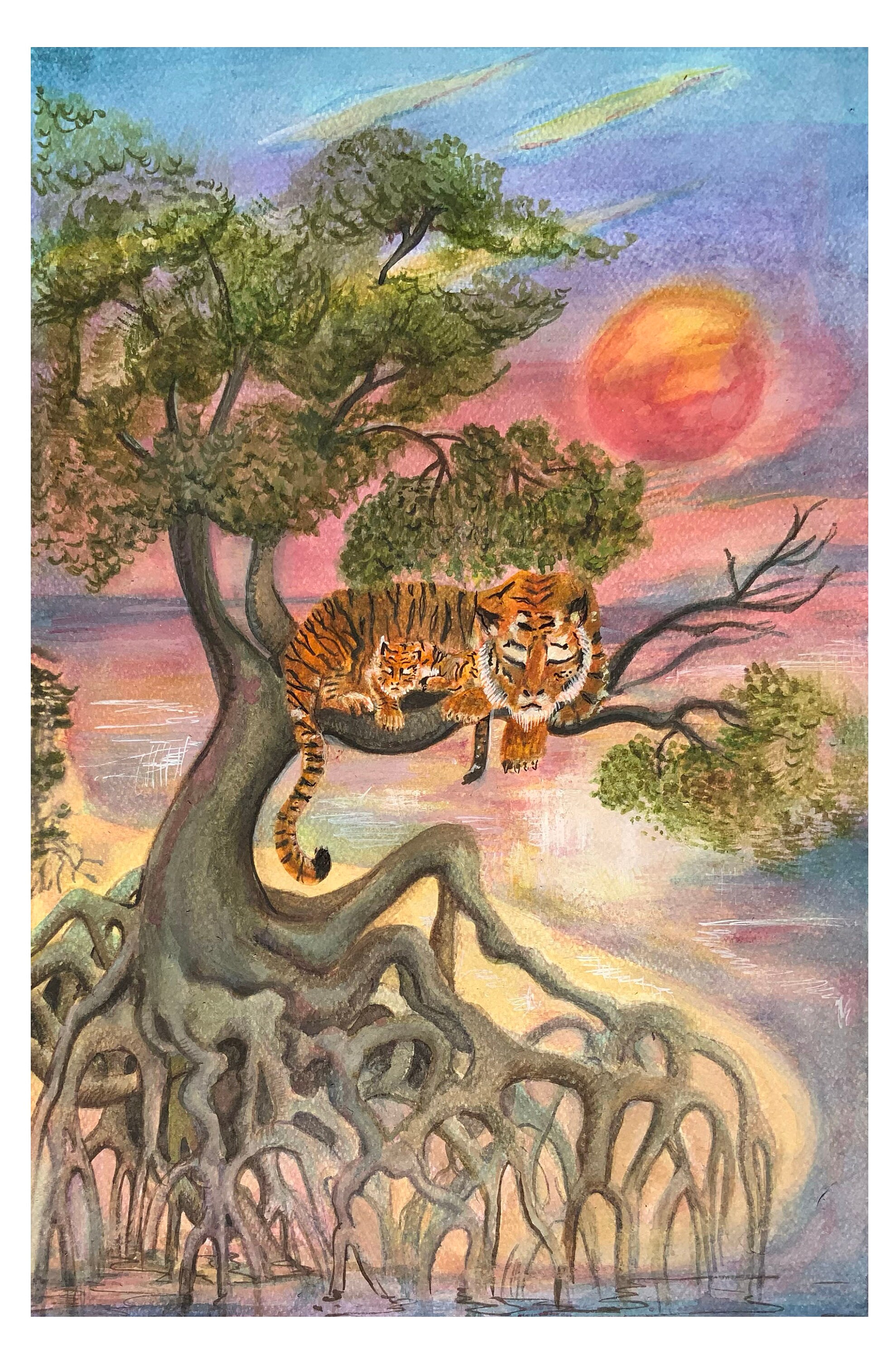 Bengal Tiger and Cub Poster A4 Poster, Tiger Poster, Wall Art, Tiger ...