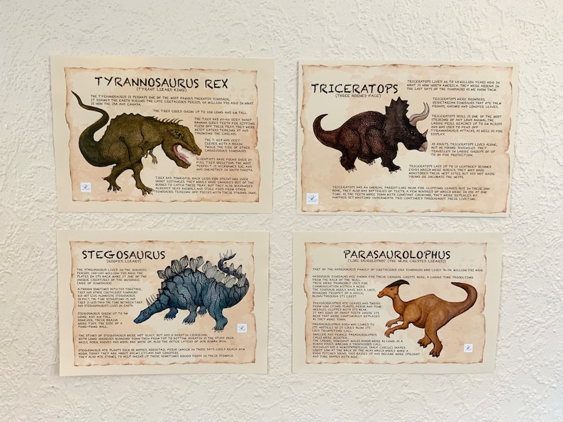 Dinosaur Poster. Kids Poster. T.rex Poster. Fact Poster. Individual. A4 ...